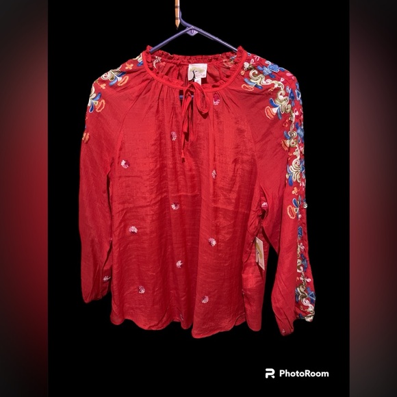 Anthropologie | Tops | Anthropologie Fig And Flower Embroidered Top ...